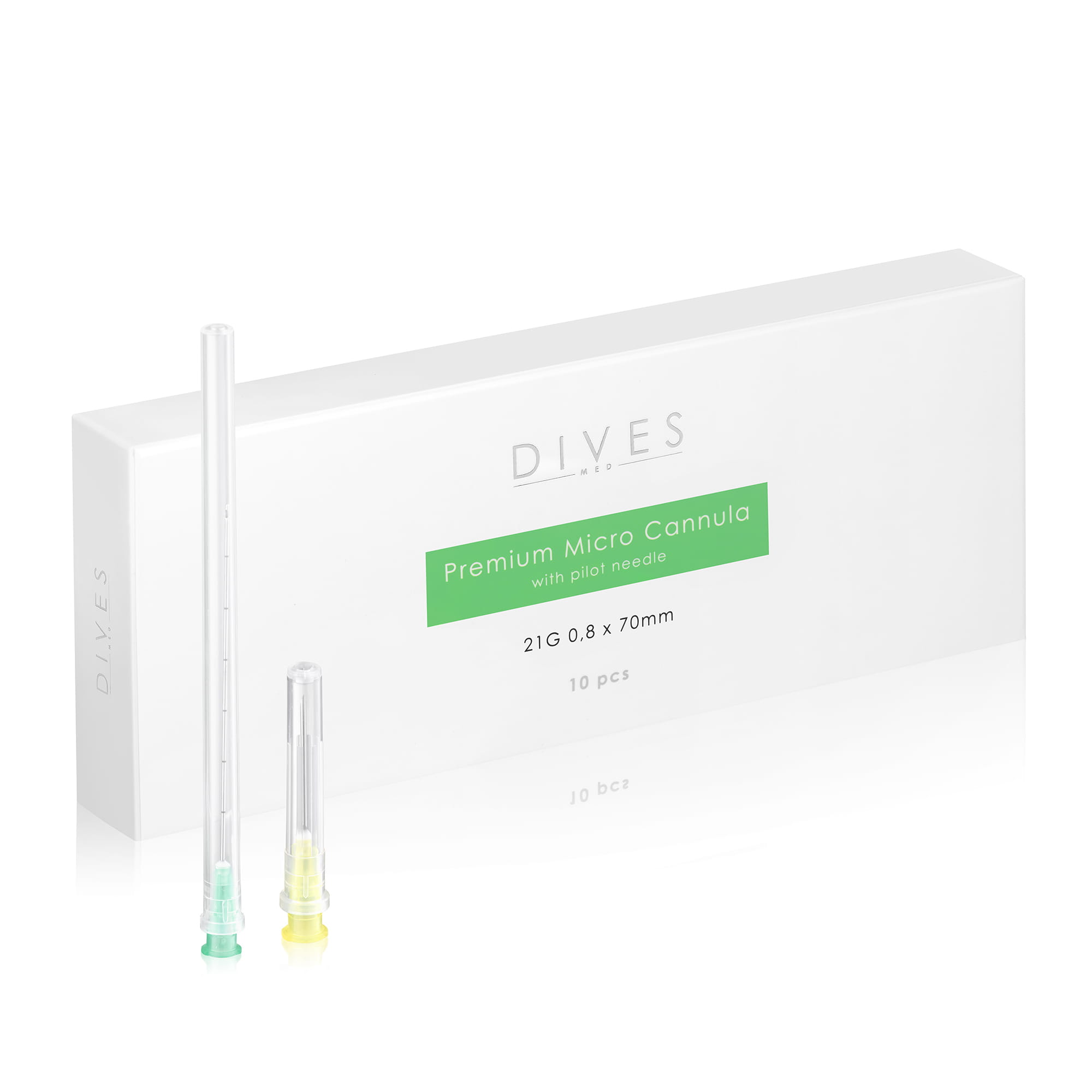 DIVES MED Cannula - 21G x 70mm - 10 pieces Fillersstore.com